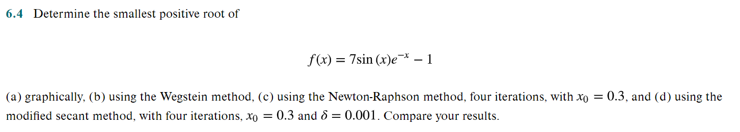 Solved 6.4 Determine the smallest positive root of | Chegg.com