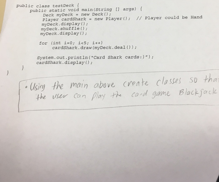 Solved public class testDeck f public static void | Chegg.com