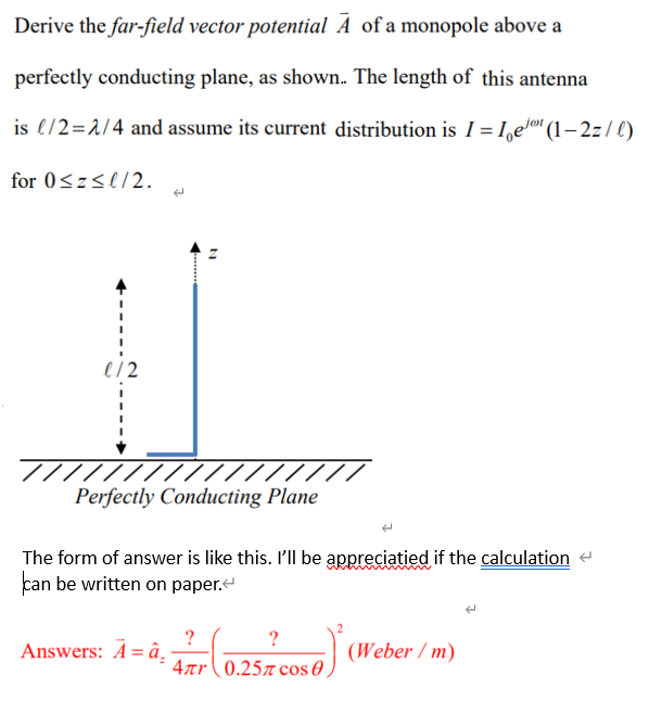 Derive the far-field vector potential A of a monopole | Chegg.com