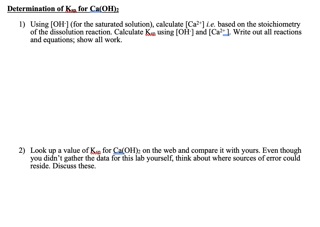 Solved Determining the Ksp of Calcium Hydroxide INTRODUCTION | Chegg.com