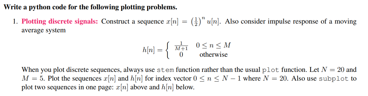 Write a python code for the following plotting | Chegg.com