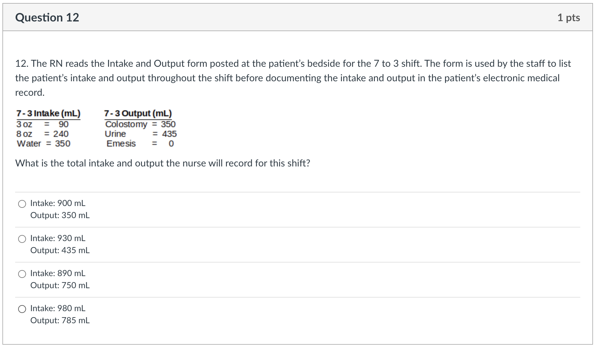 9. The patient has a colostomy that drained 600 mL | Chegg.com