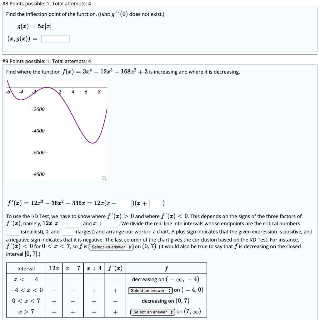 Solved #8 Points possible: 1. Total attempts: 4 Find the | Chegg.com