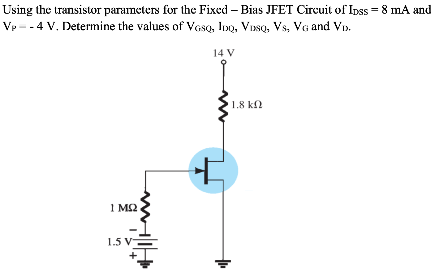 Solved Using the transistor parameters for the Fixed – Bias | Chegg.com