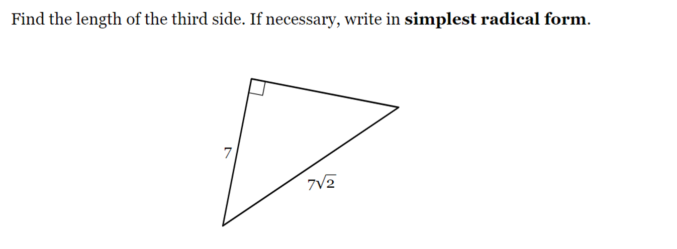 Solved Find the length of the third side. If necessary, | Chegg.com