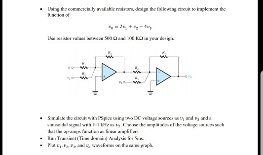 Solved Using the commercially available resistors, design | Chegg.com