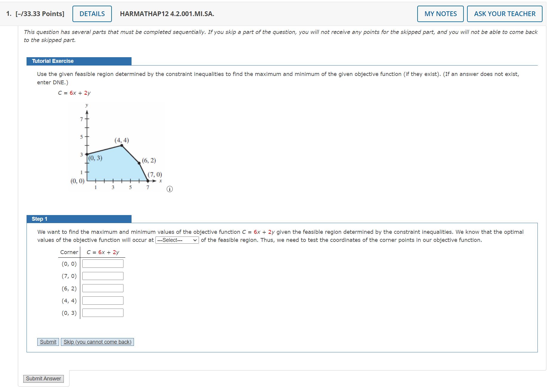 Solved to the skipped part. Tutorial Exercise enter DNE.) | Chegg.com