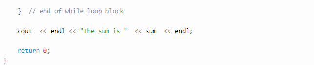 Solved int main () int sum = θ; int dataValue; // summing | Chegg.com