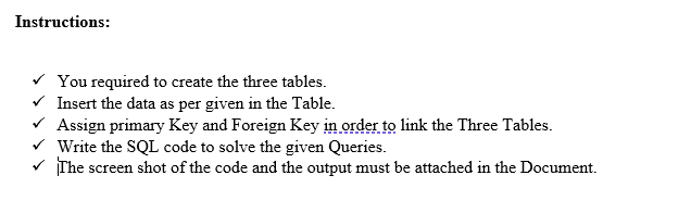 Solved Instructions: You required to create the three | Chegg.com
