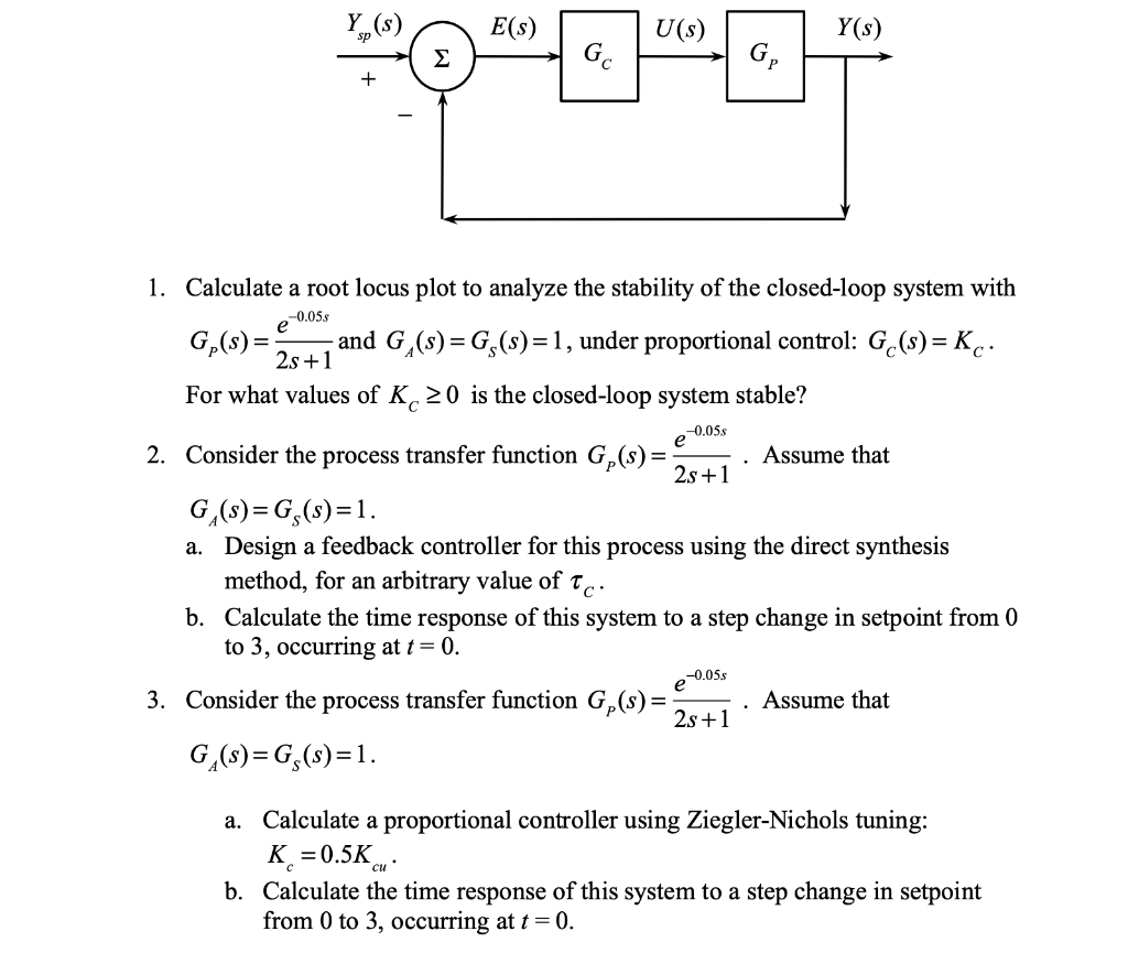 Solved E(S) US) Y(S) 1. Calculate a root locus plot to | Chegg.com