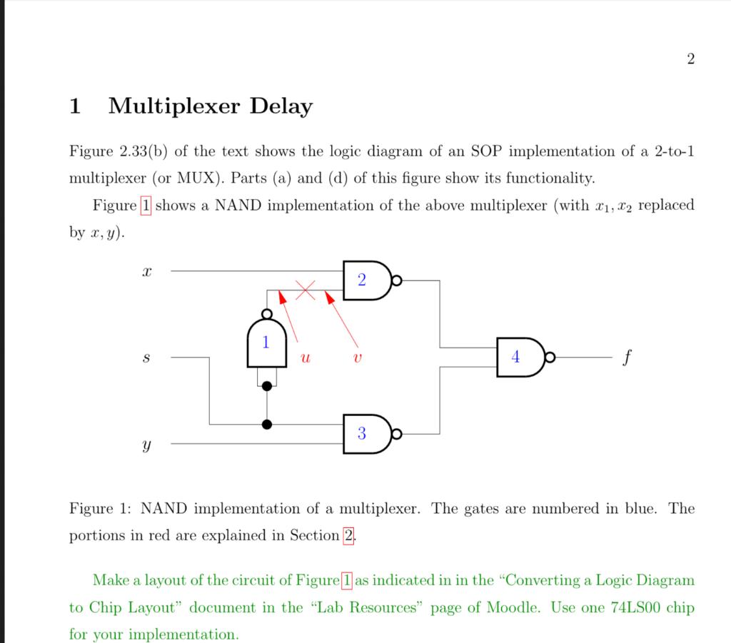 Solved 2 1 Multiplexer Delay Figure 2.33(b) of the text | Chegg.com