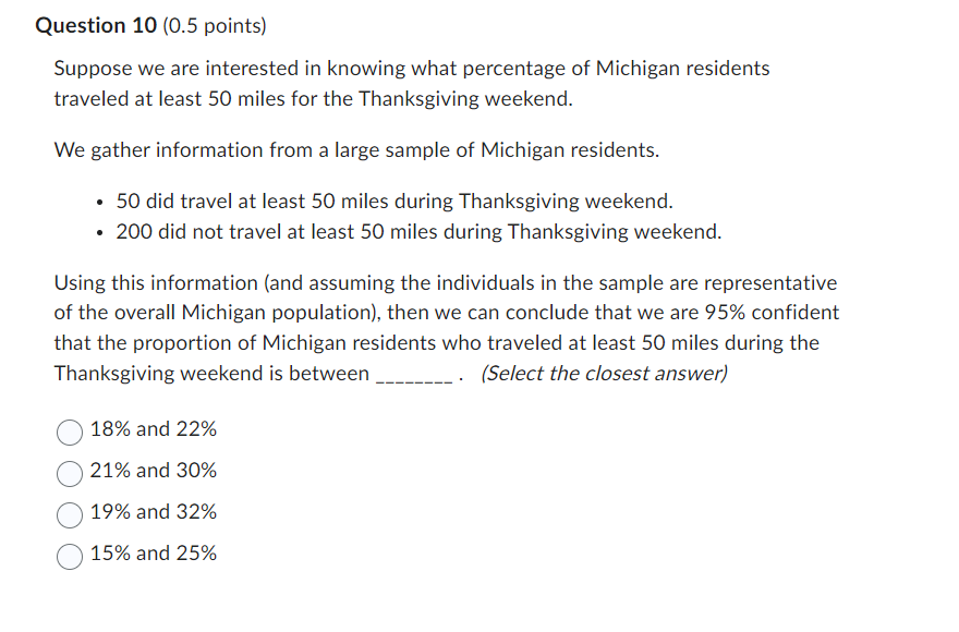 Solved Question 10 (0.5 points) Suppose we are interested in | Chegg.com