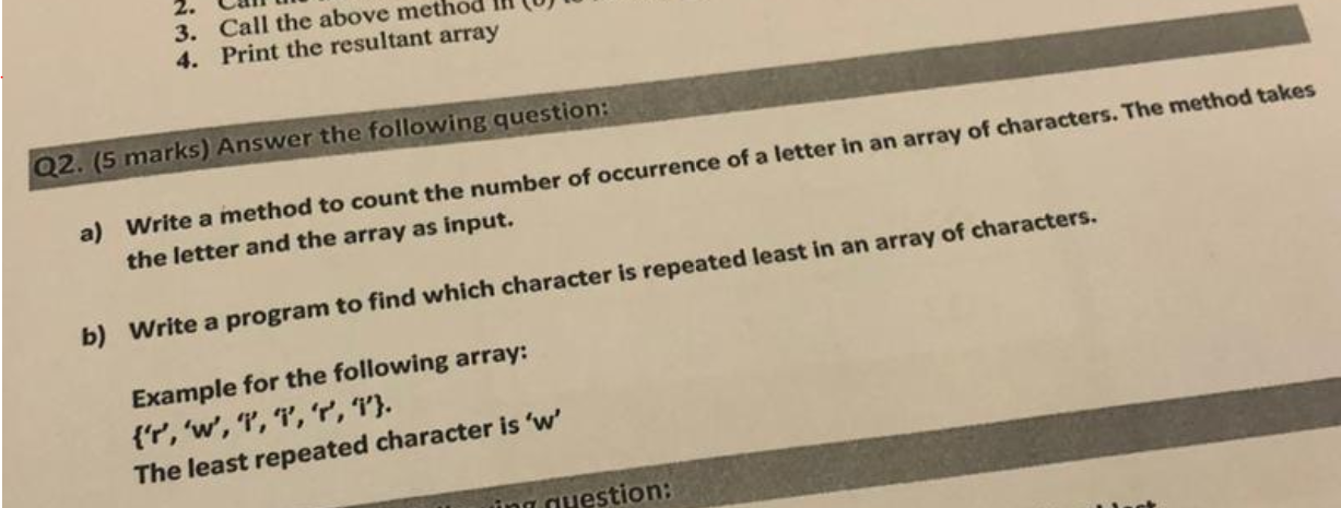 Solved Write a method to count the number of occurrence of a | Chegg.com