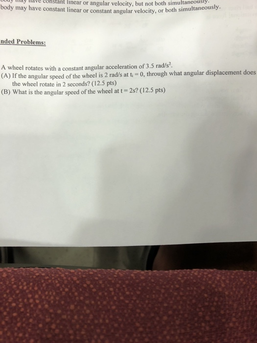 Solved a wheel rotated with a constant angular accel what | Chegg.com