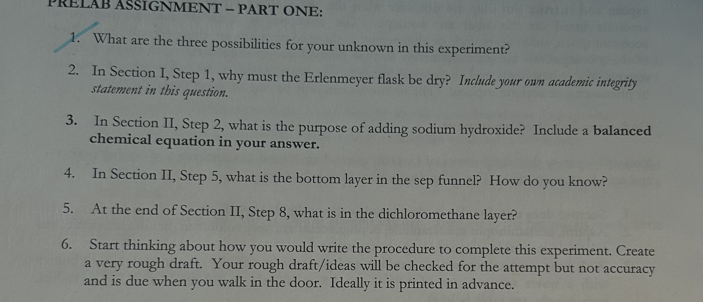 Solved 8. Place the dichloromethane solution back into the | Chegg.com