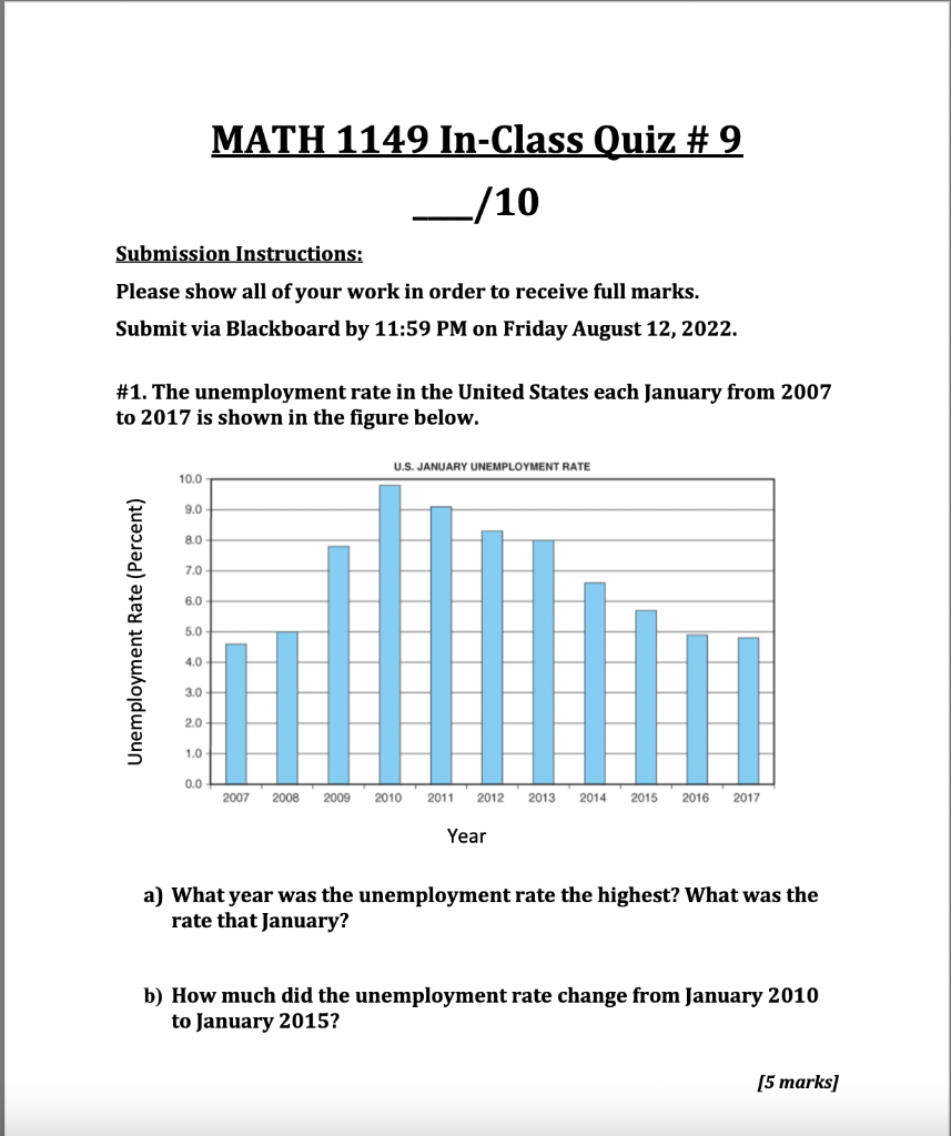 Solved Submission Instructions: Please show all of your work | Chegg.com