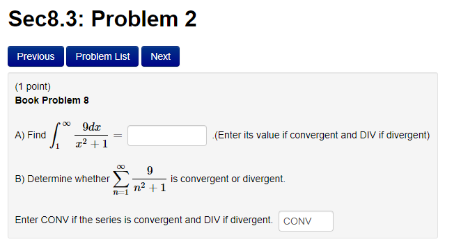 Solved Sec8.3: Problem 1 Previous Problem List Next (1 | Chegg.com