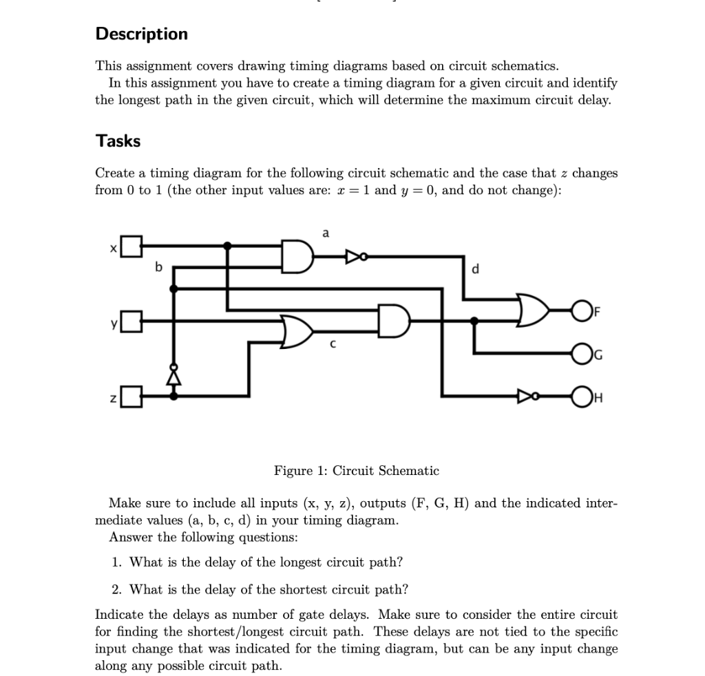 Solved Description This assignment covers drawing timing | Chegg.com