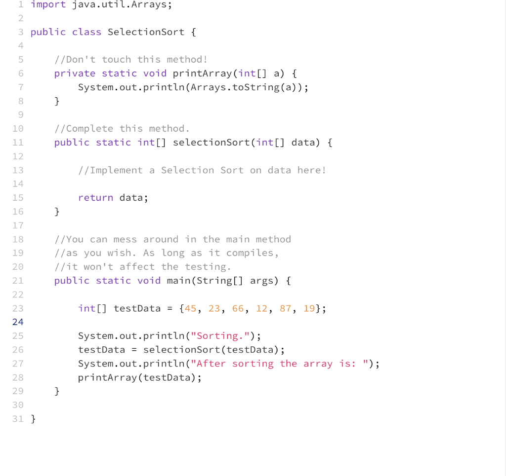 Solved Unbounded Selection Sort (Extension Exercise) In this | Chegg.com