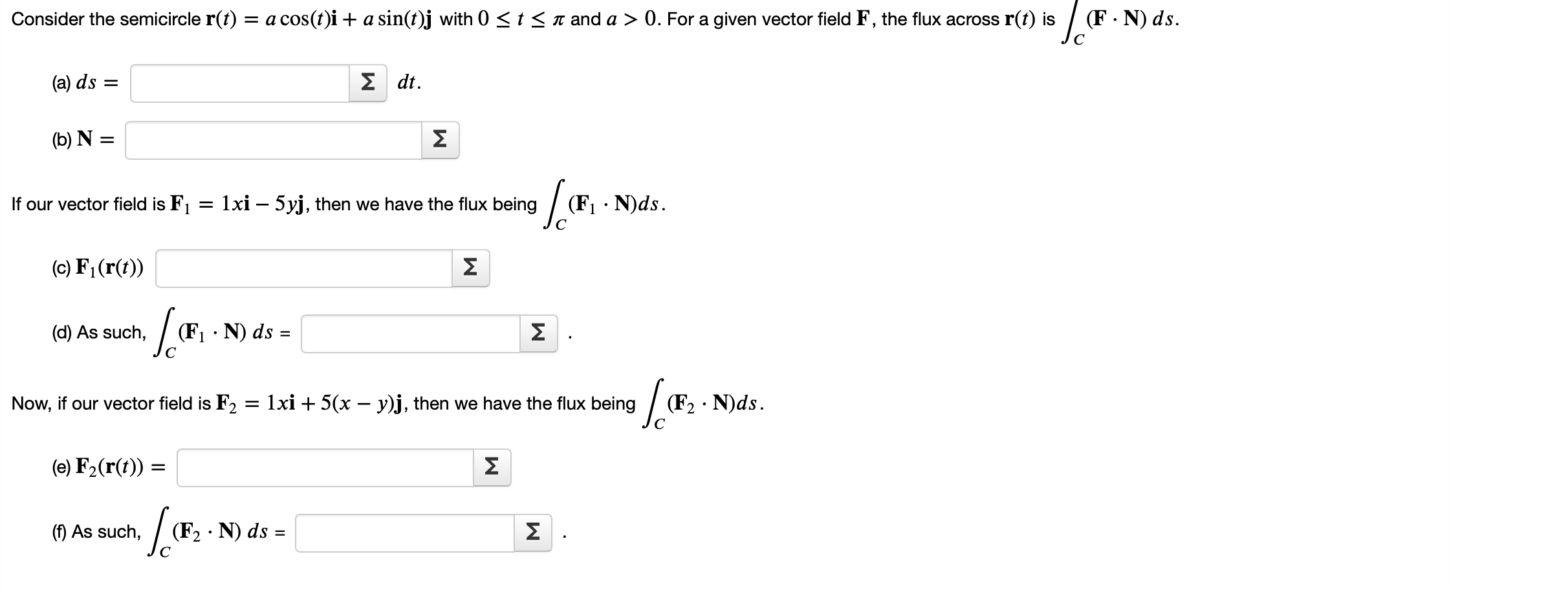 Solved Consider the semicircle \\( \\mathbf{r}(t)=a \\cos | Chegg.com