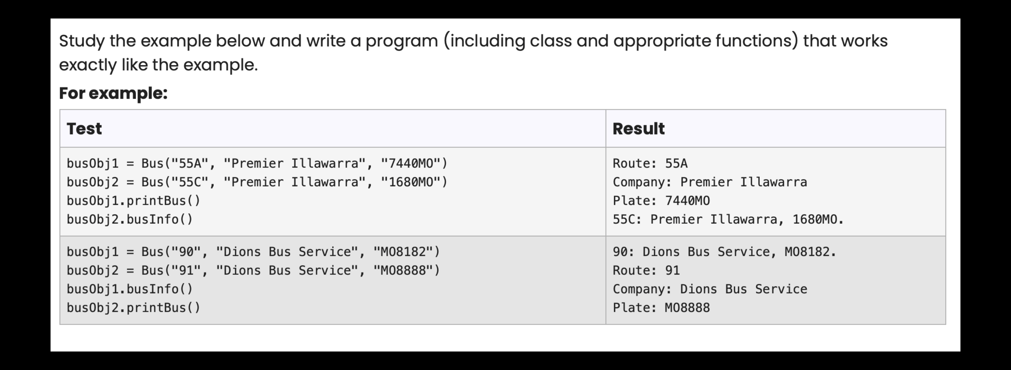Solved Study the example below and write a program | Chegg.com