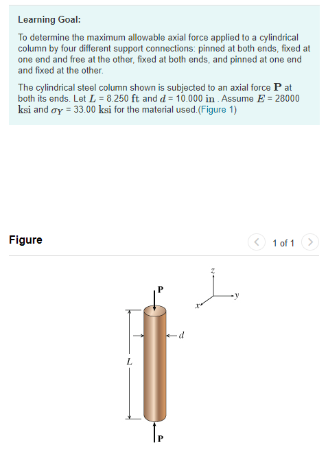 Solved Learning Goal: To determine the maximum allowable | Chegg.com