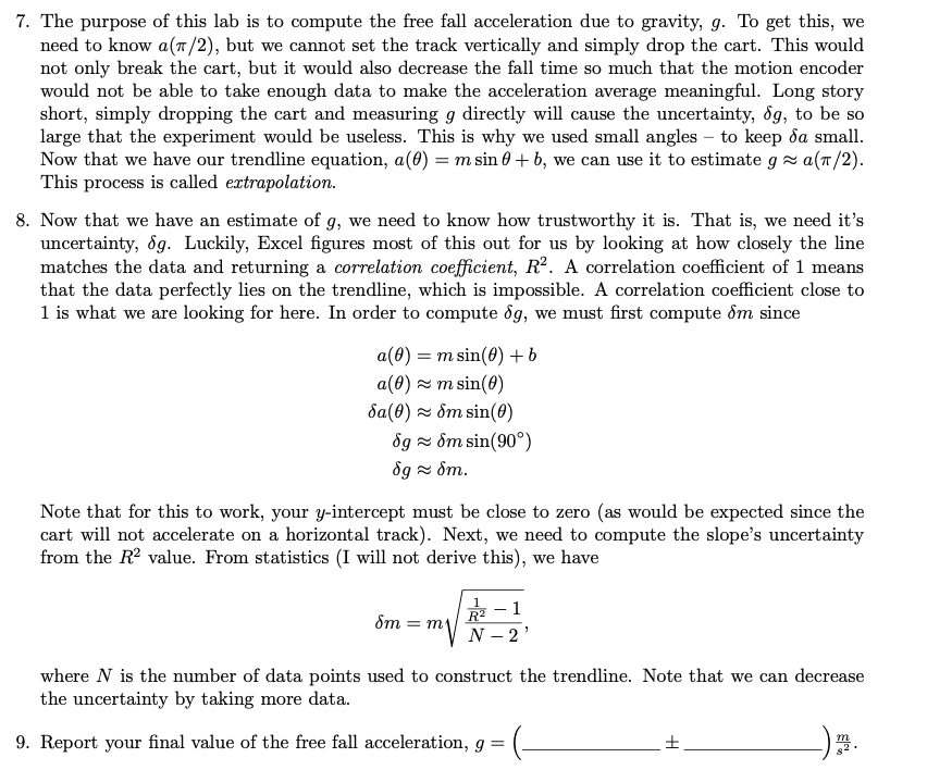 Solved 7. The purpose of this lab is to compute the free | Chegg.com
