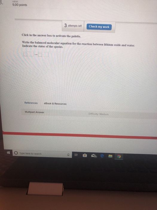 Solved value 5.00 points 3 attempts left C Check my work | Chegg.com