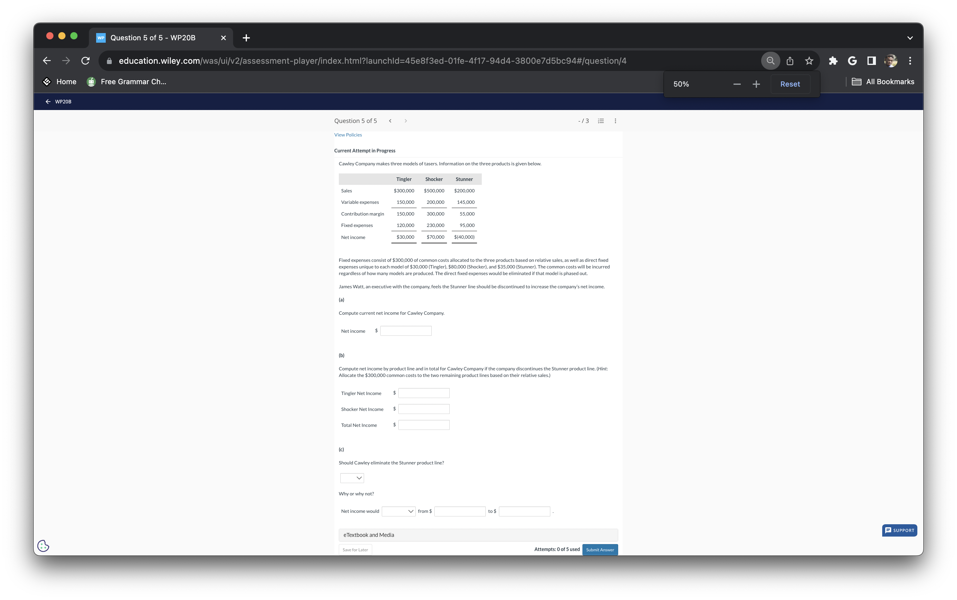 Solved Current Attempt in Progress Cawley Company makes | Chegg.com