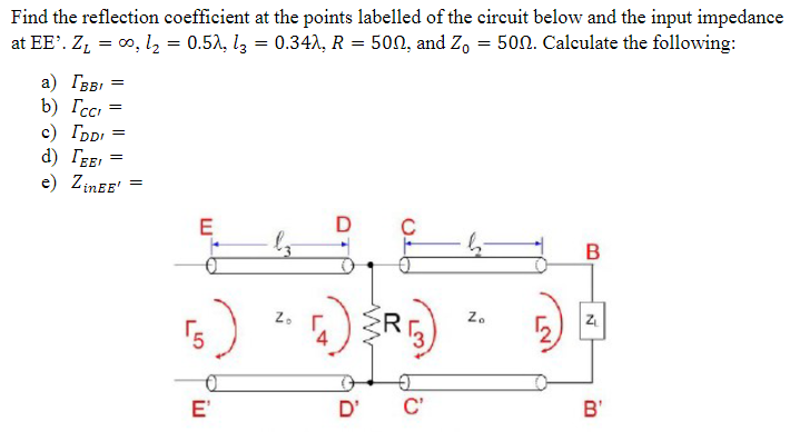 Solved Find the reflection coefficient at the points | Chegg.com