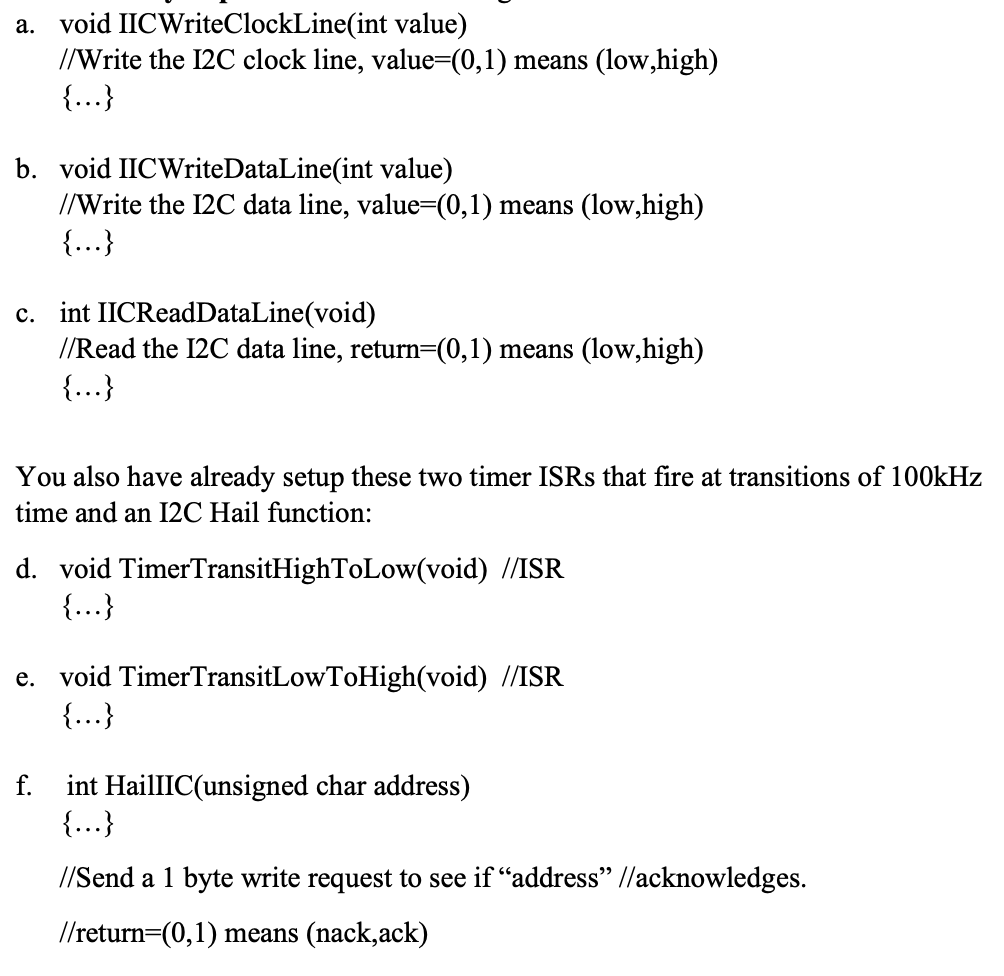 1. Suppose you would like to implement I2C, | Chegg.com