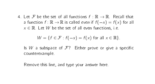 Solved 4. Let F be the set of all functions f:R → R. Recall | Chegg.com