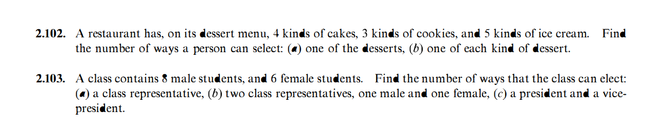 Solved Find 2.102. A restaurant has, on its dessert menu, 4 | Chegg.com