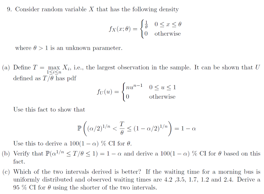 Solved 9. Consider random variable X that has the following | Chegg.com