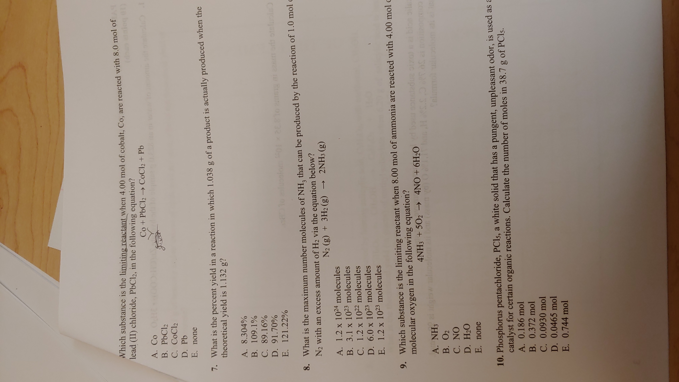 Solved Which substance is the limiting reactant when 4.00 | Chegg.com