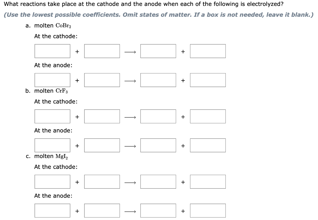 Solved What reactions take place at the cathode and the | Chegg.com