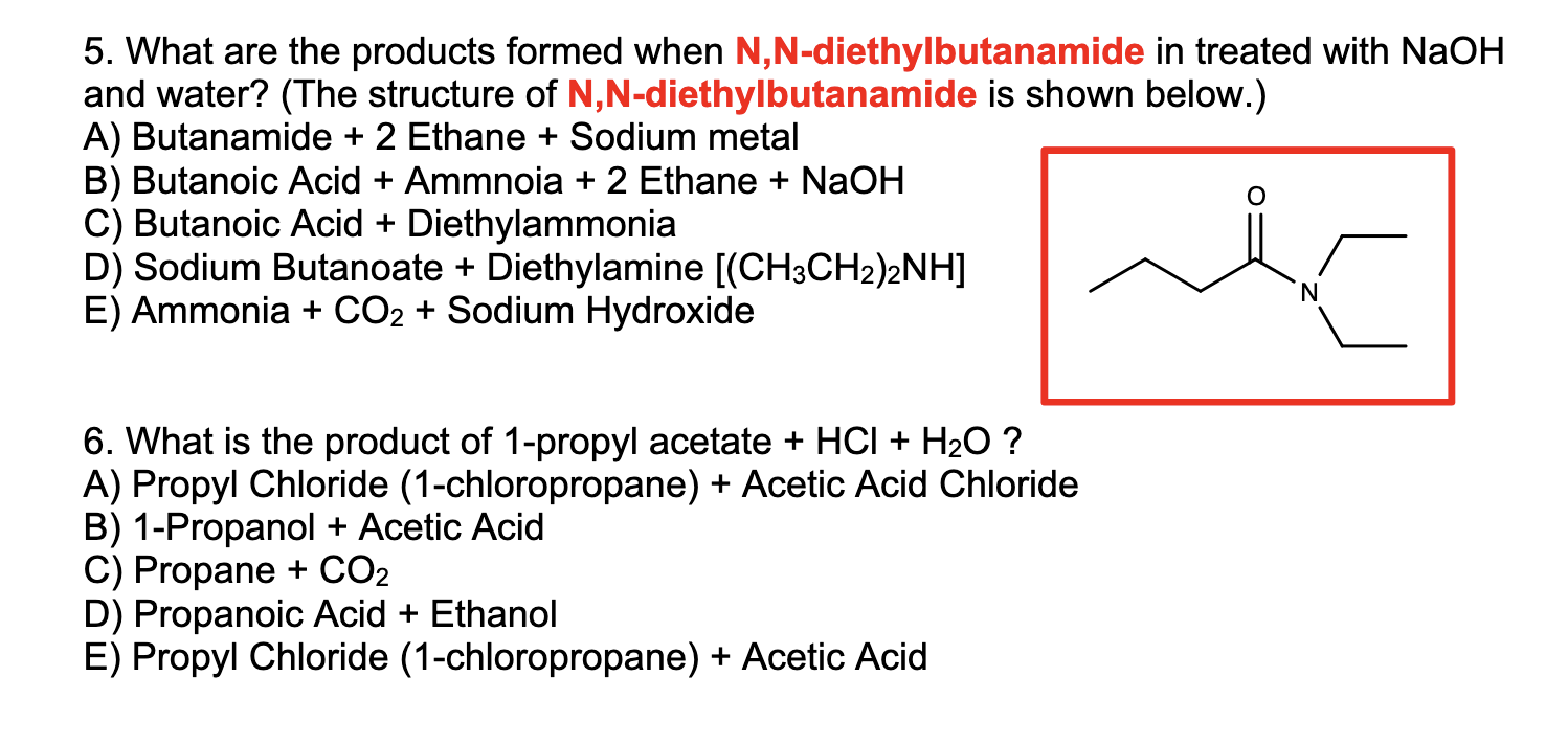 Solved 5. What are the products formed when | Chegg.com