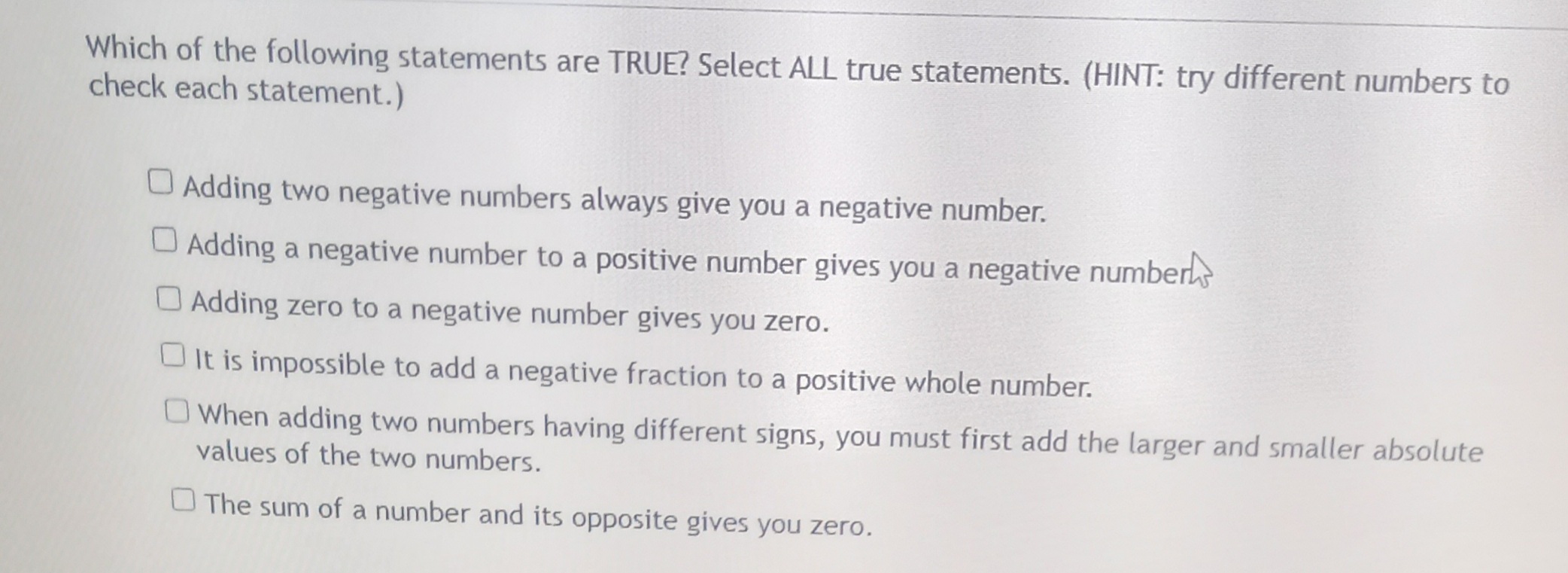 Solved Which of the following statements are TRUE? Select | Chegg.com