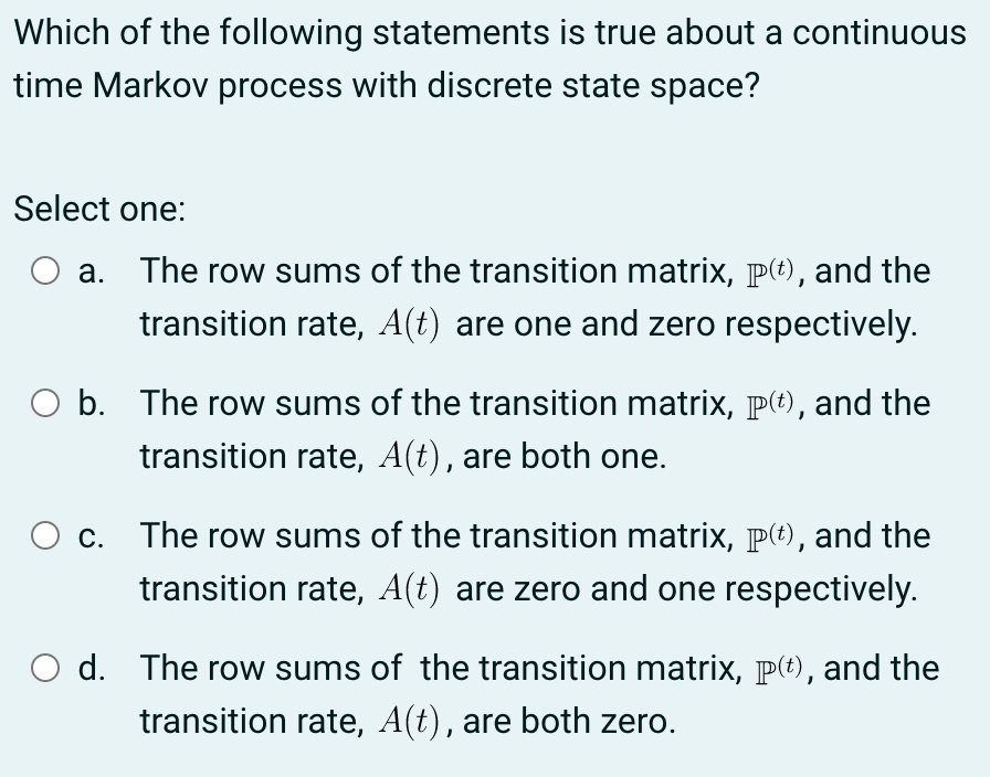 Solved Consider a two state continuous time Markov process | Chegg.com