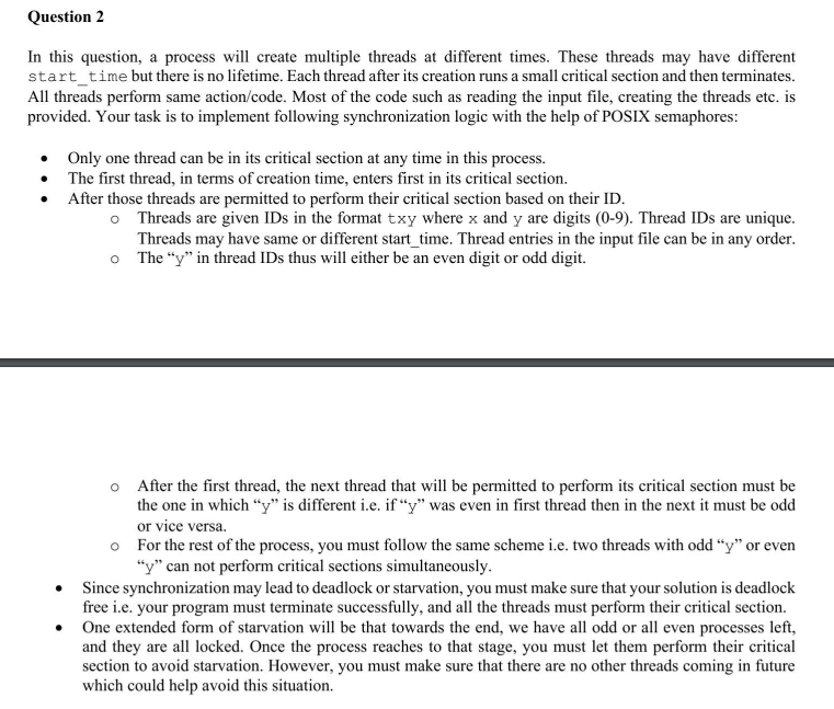 Solved In this question, a process will create multiple | Chegg.com