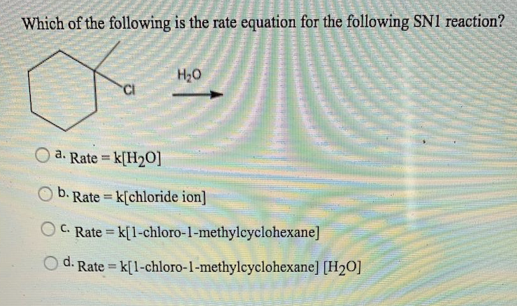 Solved Which of the following is the rate equation for the | Chegg.com