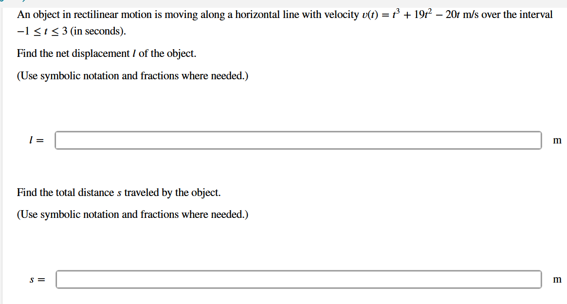 Solved An object in rectilinear motion is moving along a | Chegg.com