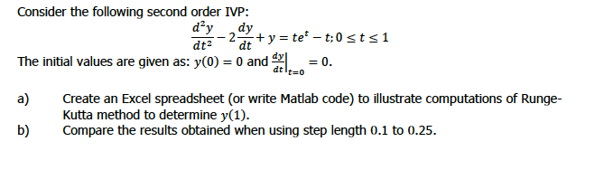 Solved - 2 Consider the following second order IVP: dạy dy | Chegg.com