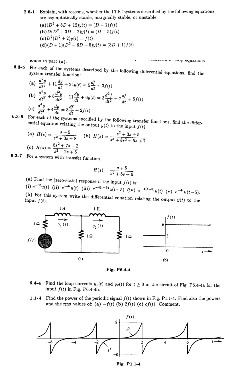 2.6-1 Explain, with reasons, whether the LTIC systems | Chegg.com