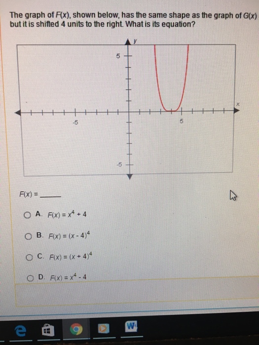 Solved The graph of F(x), shown below, has the same shape as | Chegg.com
