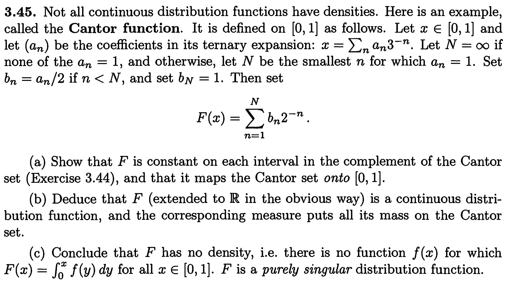3.45. Not all continuous distribution functions have | Chegg.com
