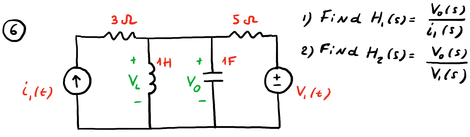 Solved 1 Find H1 S Vo S I1 S 2 Find H2 S Vo S