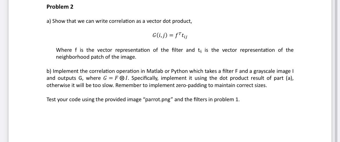 Solved a) Show that we can write correlation as a vector dot | Chegg.com