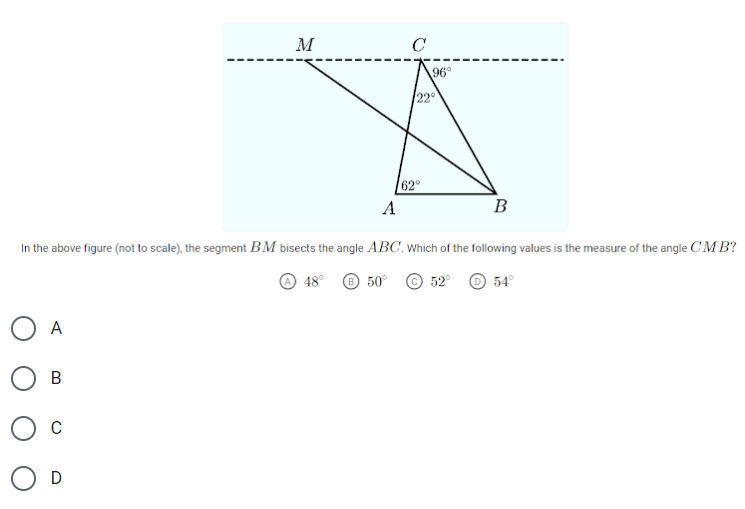 Solved In the above figure (not to scale), the segment BM | Chegg.com