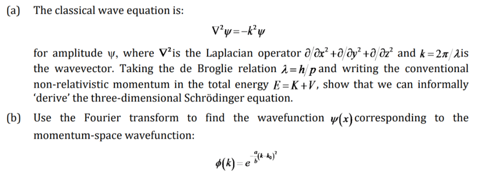 Solved (a) The classical wave equation is: for amplitude ?, | Chegg.com